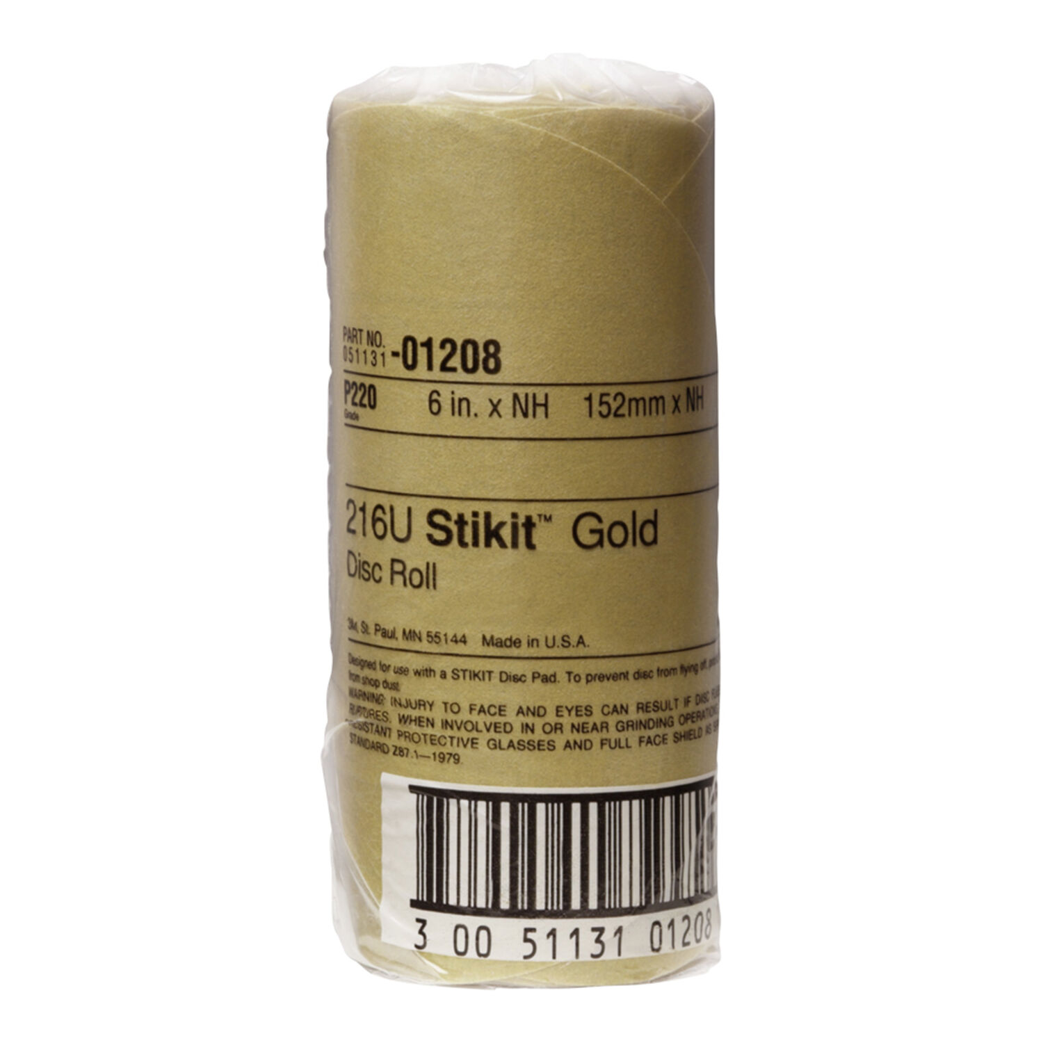 3M Stikit Gold Disc Roll - 6 In - P220 - 1 Pk