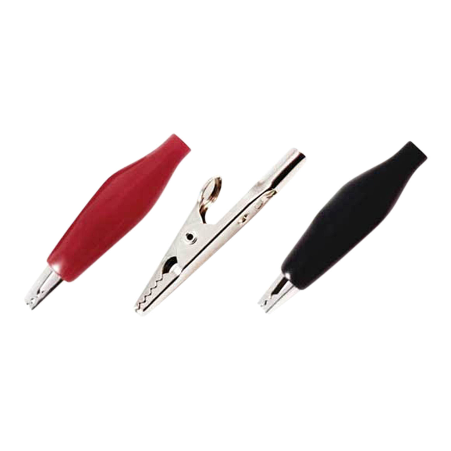 JT&T Products 2", 10AMP Aligator Test Clips, Black & Red Vinyl Boot, 1 Set