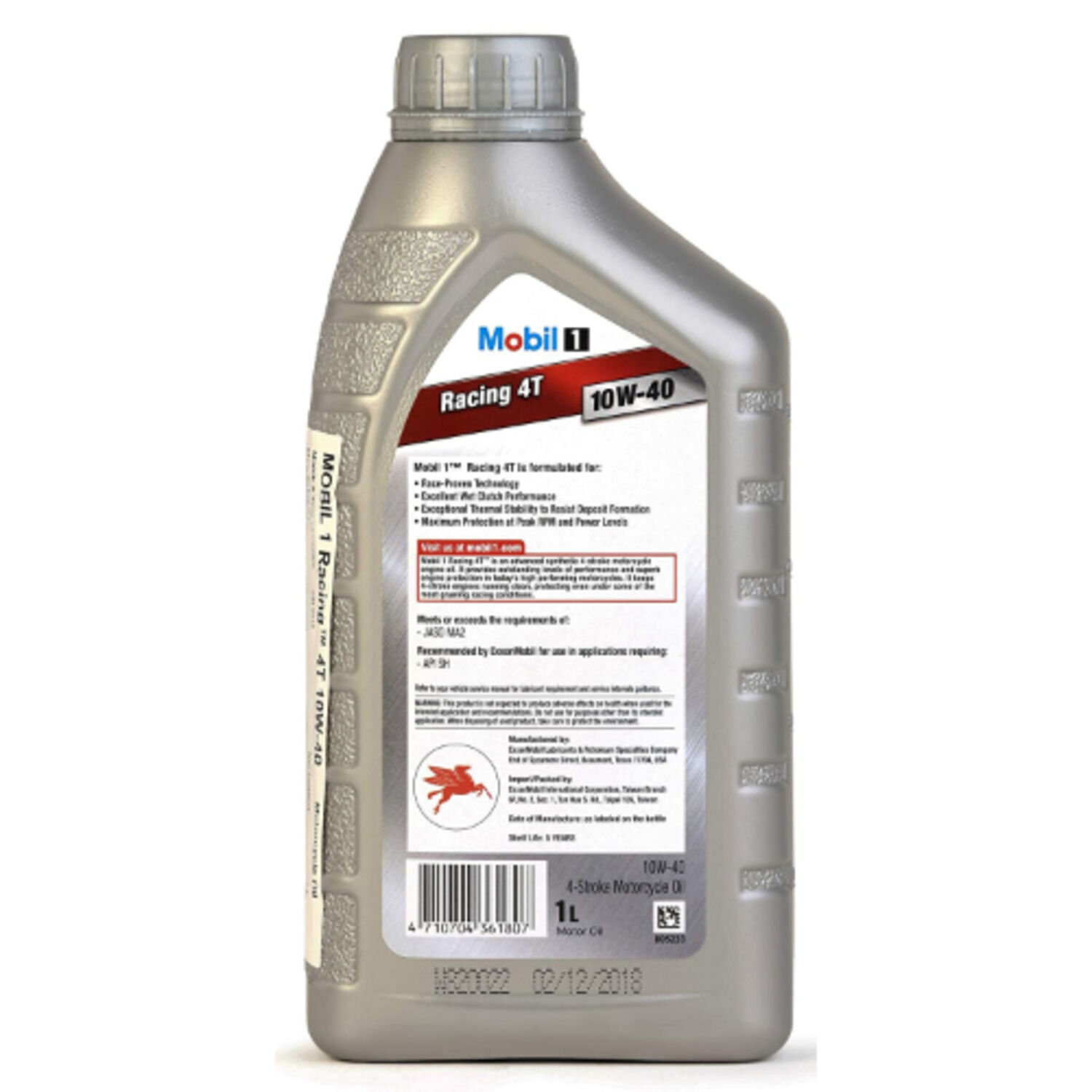 Mobil 1 Racing 4T Full Synthetic Motorcycle Oil SAE 10W-40, 1 Quart