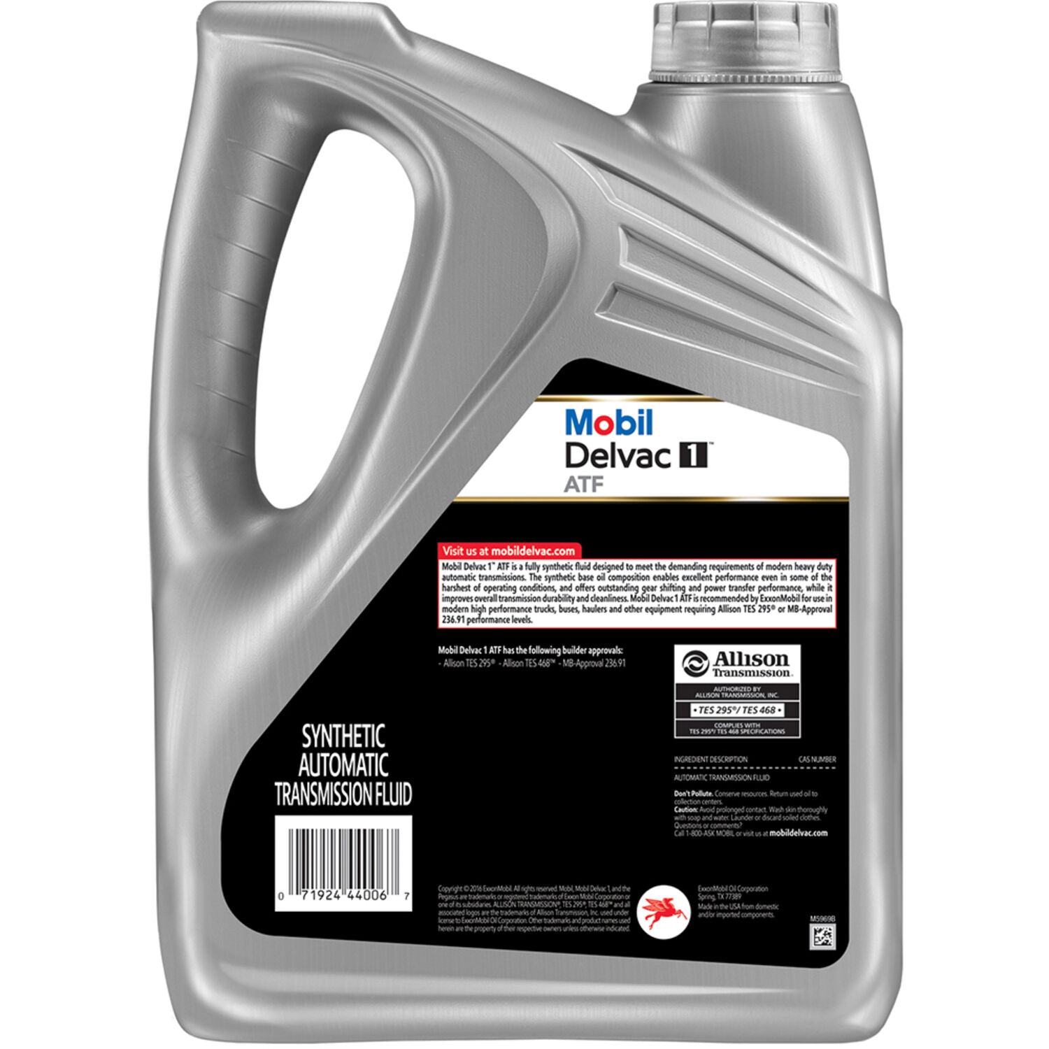 Mobil Delvac 1 Full Synthetic Automatic Transmission Fluid, 1 Gallon