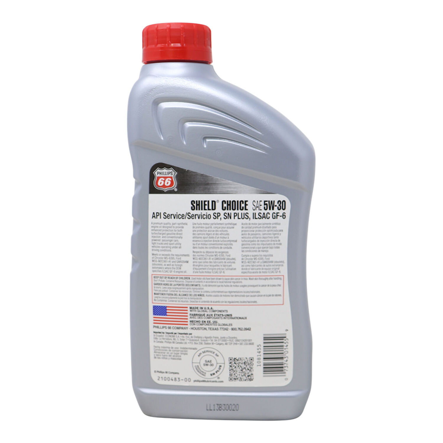 PHILLIPS 66 Shield Choice SAE 5W-30 Motor Oil - Quart