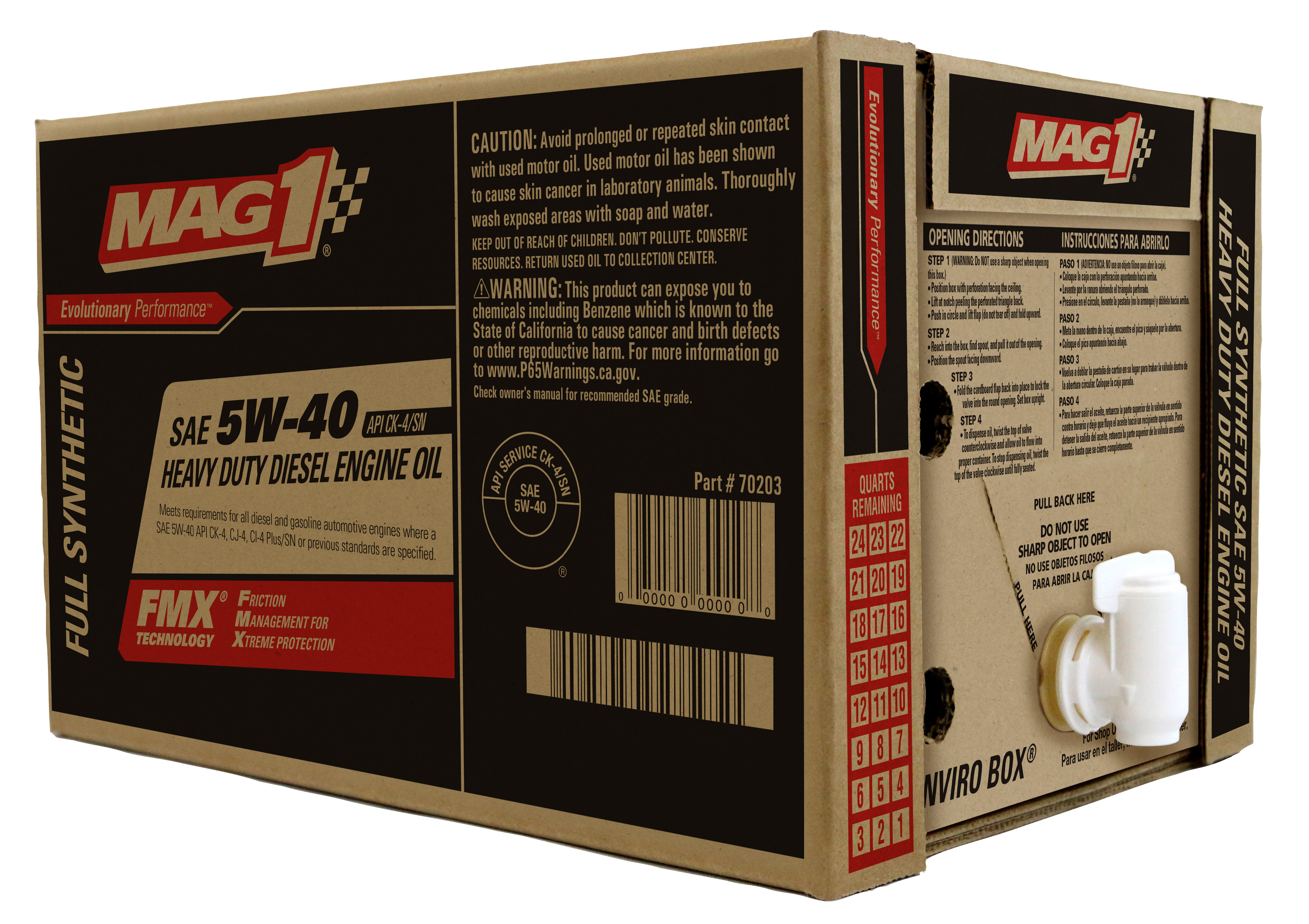 MAG 1® Full Synthetic SAE 5W-40 CK-4 Heavy Duty Diesel Engine Oil - 6 ...